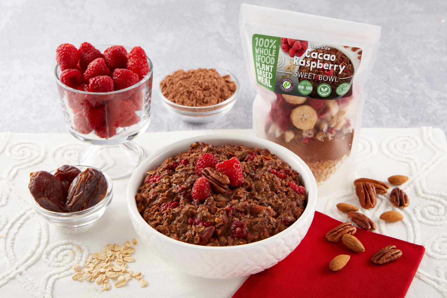 Cacao Raspberry Sweet-Bowl - LeafSide